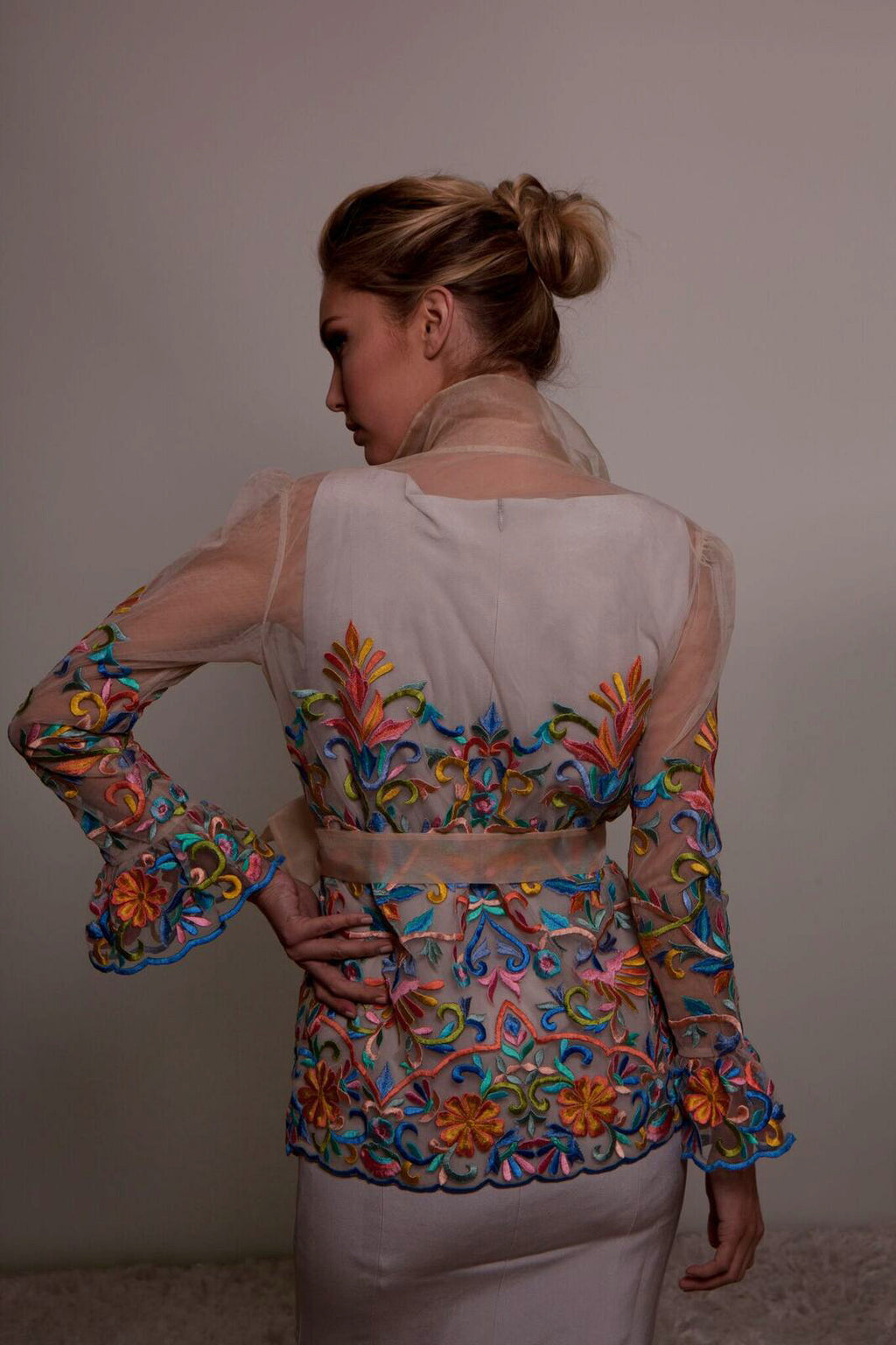 Rainbow Color Embroidered Sheer Jacket – CHERIE D